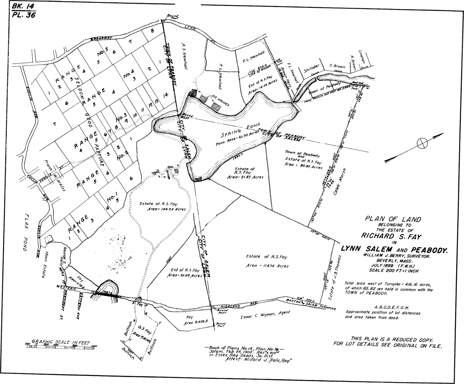 Spring Pond Woods: Historic 1899 Map of Fay Estate