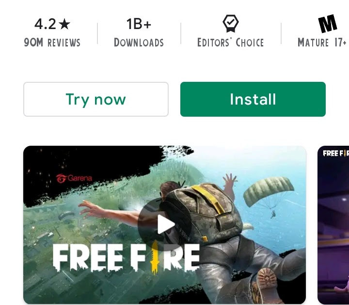GARENA FREE FIRE HITS 1billions Plus Downloads on Playstore