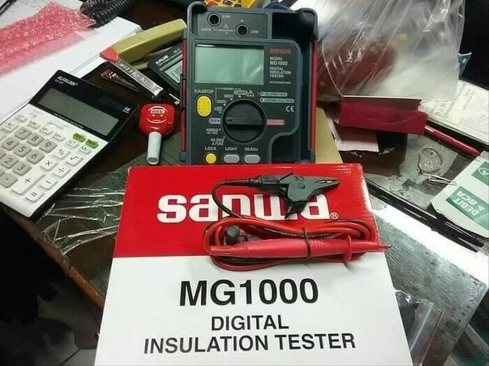 JUAL SANWA MG1000 DIGITAL INSULATION TESTER MEGGER 1kV MG-1000 ASLI ...
