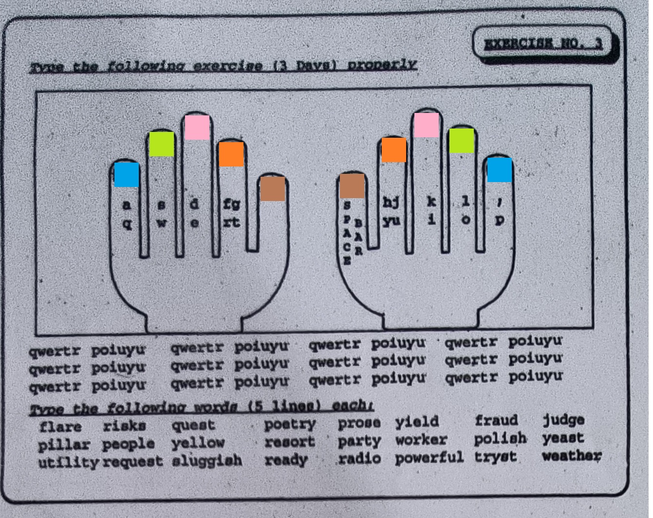 typingwindows: english 30 wpm typing material