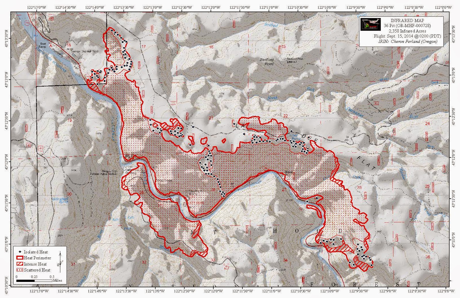 Northwest Interagency Coordination Center: 9/15/2014 36 Pit Fire Infrared Map