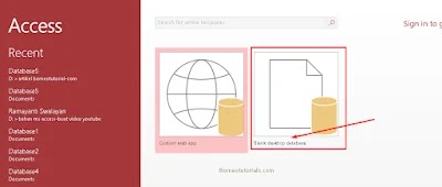 Cara Membuat Database Baru dan Tabel di Ms Access 2013 - Borneotutorials.blogspot.com