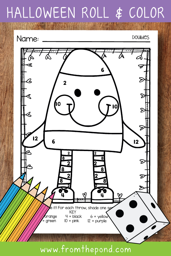 Roll, Count & Color - Halloween Worksheets | From the Pond