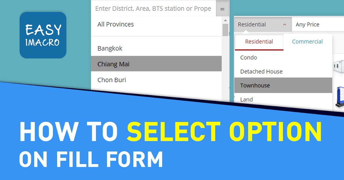 EASY IMACROS: HOW TO SELECT OPTION ON FILL FORM
