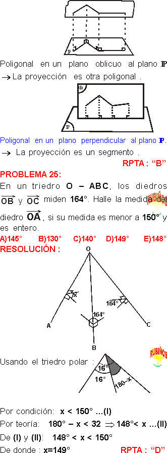 ÁNGULOS EN EL ESPACIO DIEDRO TRIEDRO ÁNGULO POLIEDRO PROBLEMAS ...