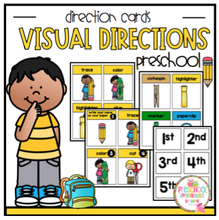 Visual Direction Cards ~ Preschool Printables