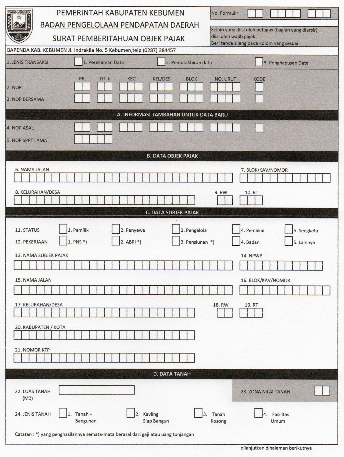 Pendamping Profesional: APLIKASI SPOP ( SURAT PEMBERITAHUAN OBJEK PAJAK )