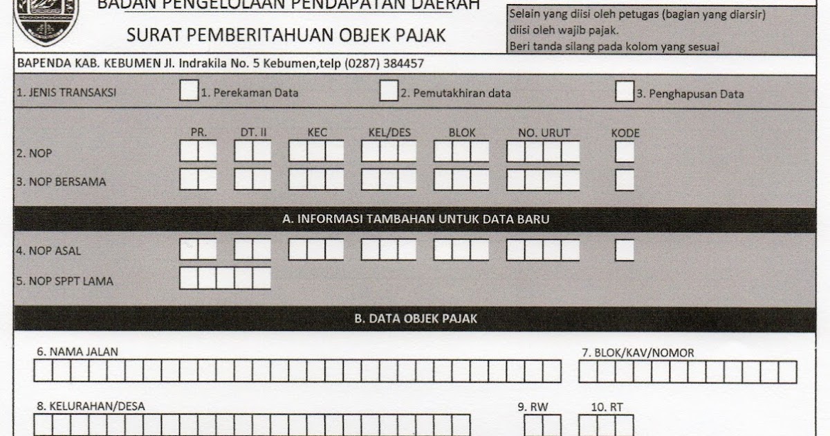 Pendamping Profesional: APLIKASI SPOP ( SURAT PEMBERITAHUAN OBJEK PAJAK )