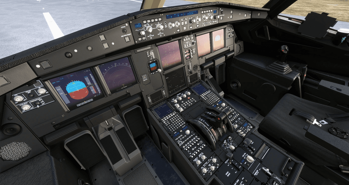 MSFS2020 - A320NX FBW - Black Cockpit and Blue Lighting - V.5.0