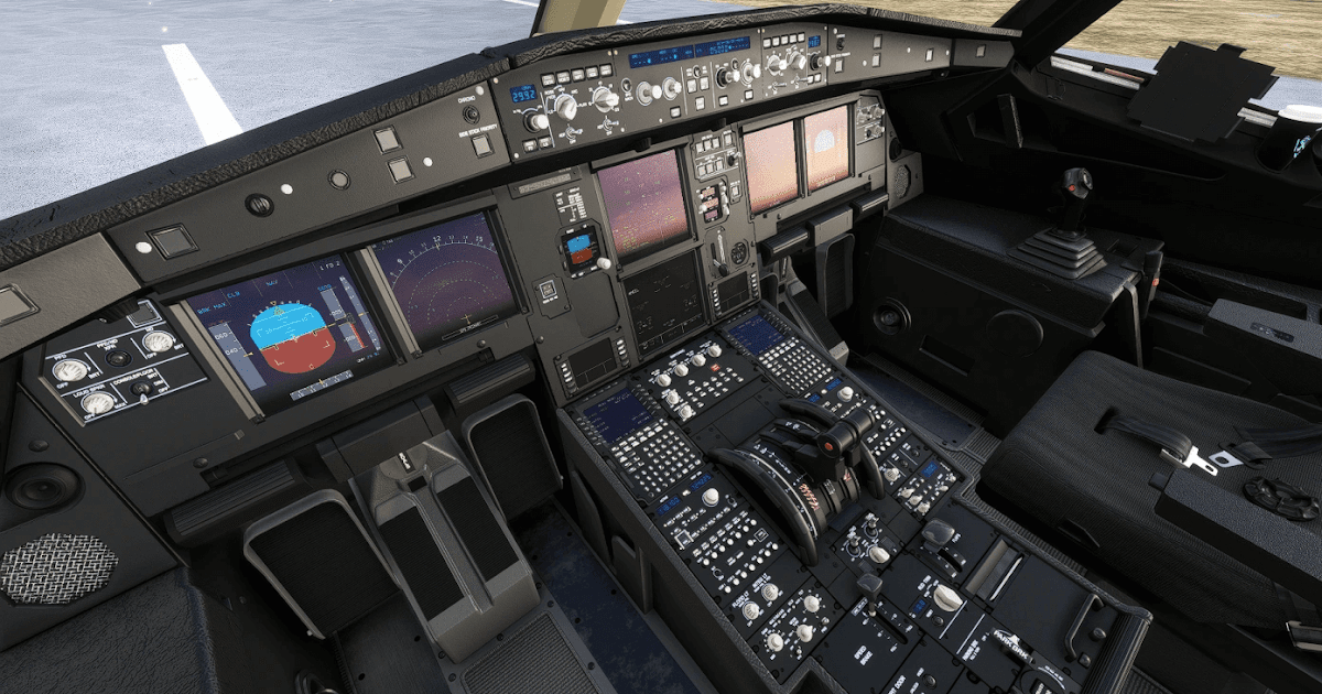 MSFS2020 - A320NX FBW - Black Cockpit and Blue Lighting - V.5.0