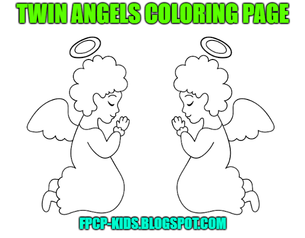 Twin Angels Coloring Page - Free Printable Coloring Pages