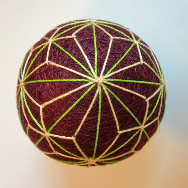 Rududu's semitropical adventures: Temari theme: flax leaf stitch