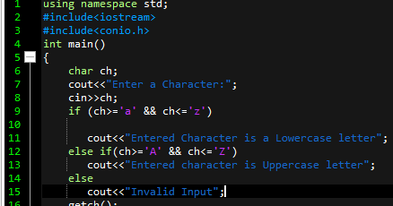 Program to check whether character is Lowercase or Uppercase. - C++ ...