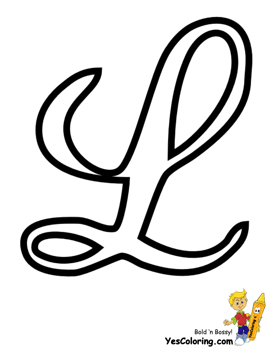 Cursive Bubble Letters L - Birthday Letter
