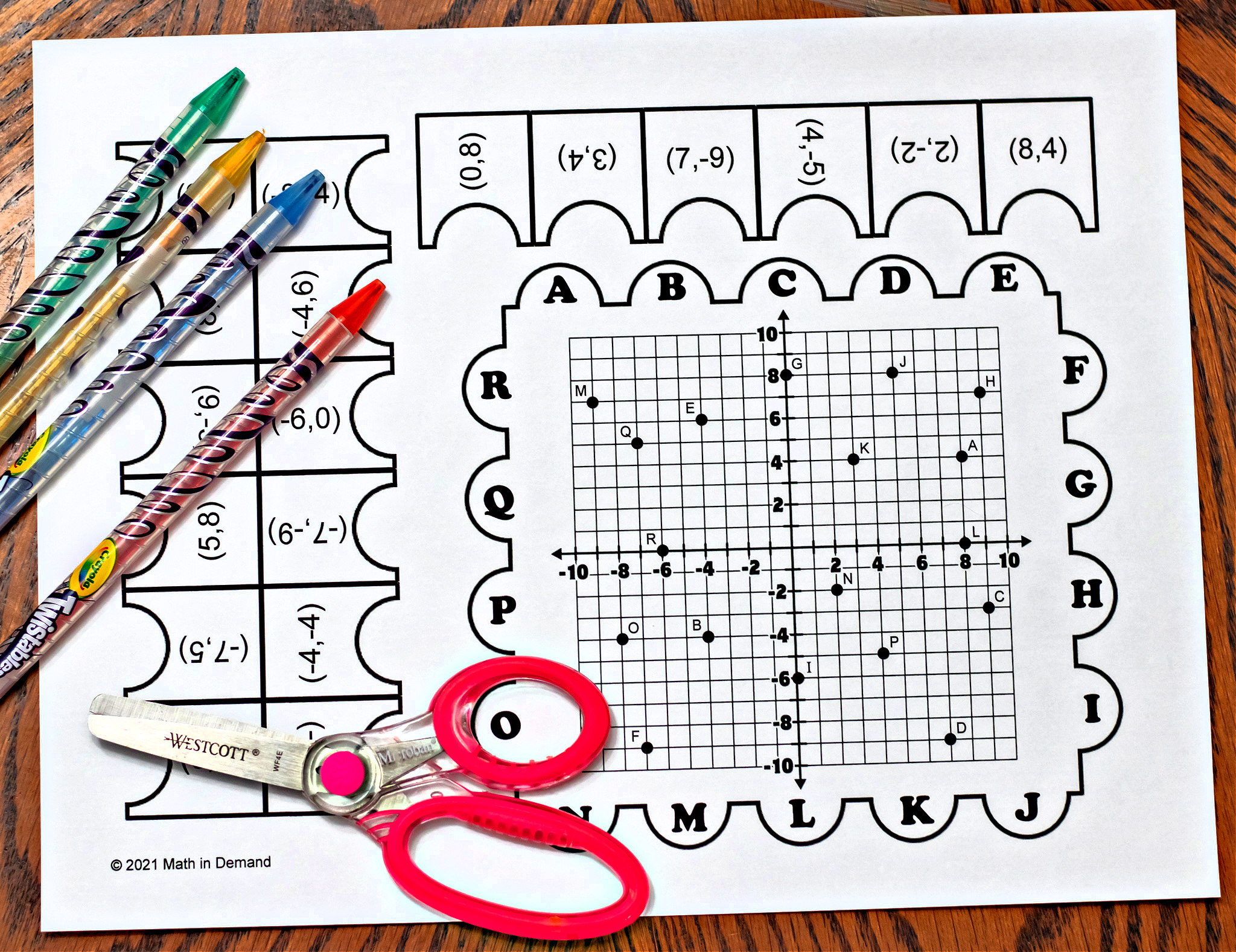 Math in Demand: Coordinate Plane Puzzle Activity Includes Paper and Digital
