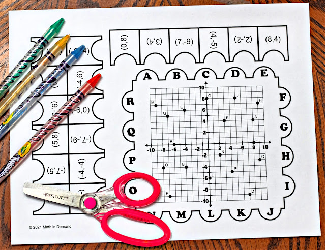 Math in Demand: Coordinate Plane Puzzle Activity Includes Paper and Digital