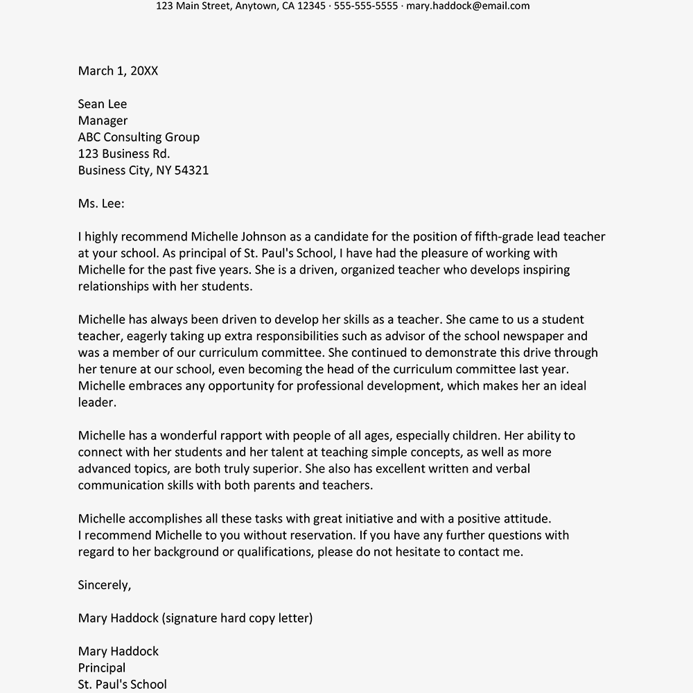 Teacher Reference Letter Template ~ Resume Letter