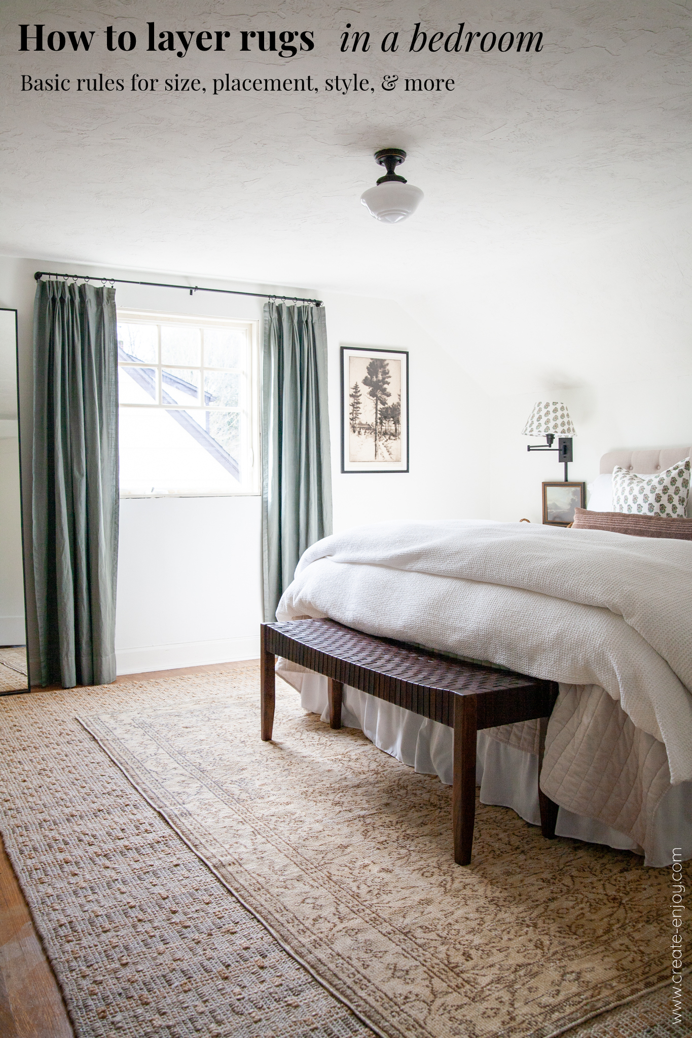 How to layer vintage rugs in a bedroom! I'm obsessed! / Create / Enjoy