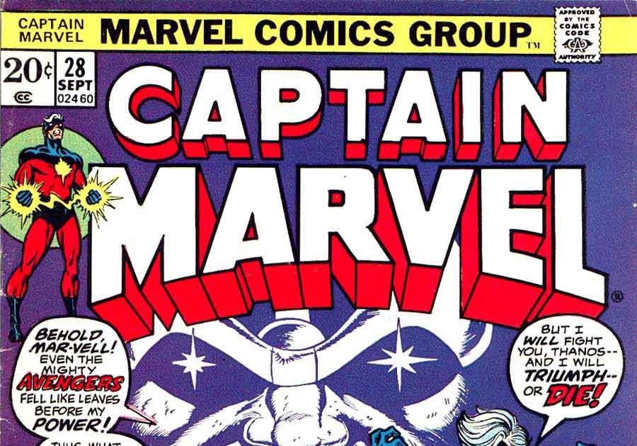 Captain Marvel v2 #28 - Jim Starlin art & cover + 1st Thanos cover ...