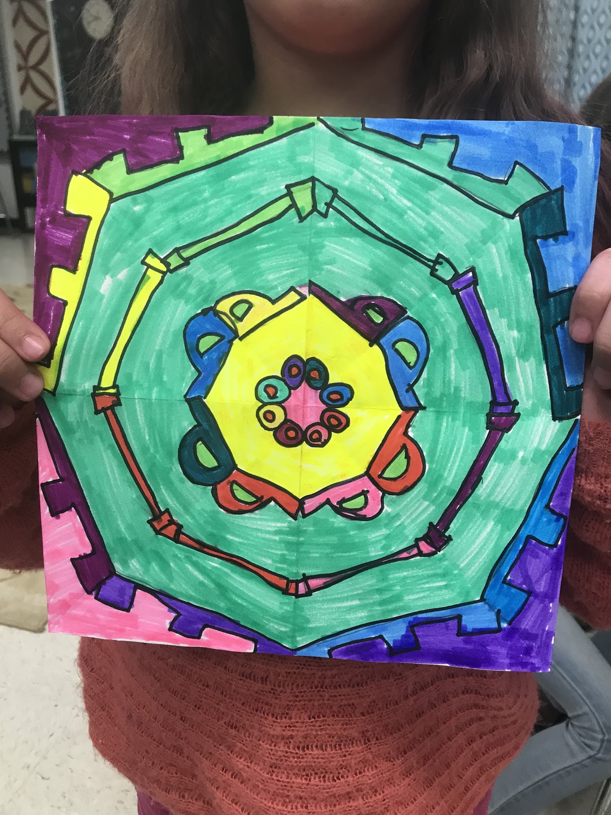 Elements of the Art Room: 5th grade radial symmetrical name art
