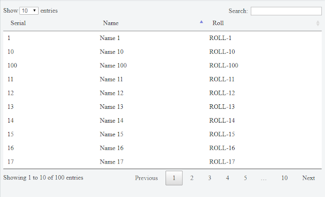 Code Samples: jQuery DataTable Example
