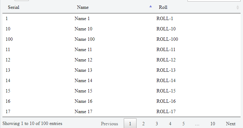 Code Samples: jQuery DataTable Example