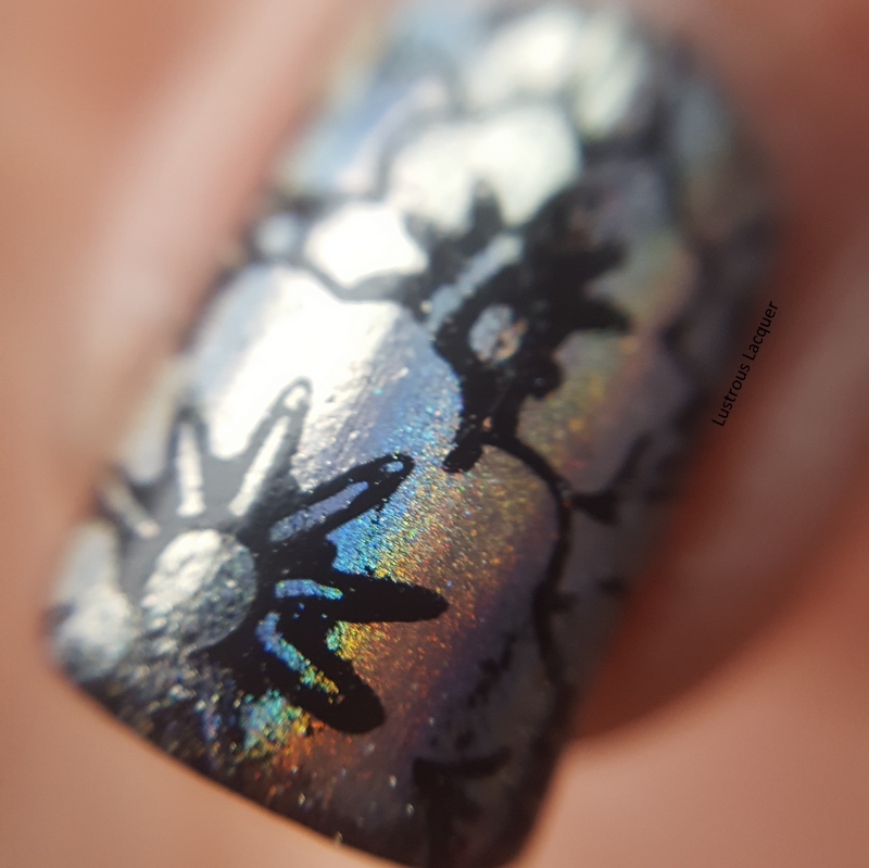 How to easily stamp with holo powders using regular nail polish ...