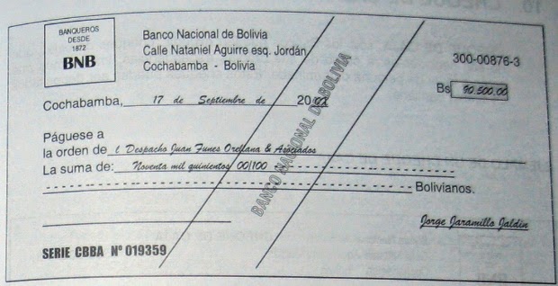 Cheque cruzado especial | FINANZAS y CONTABILIDAD