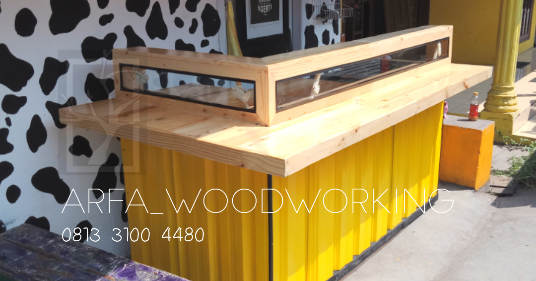 Rombong Kayu Gerobak Booth Meja Kursi Custom