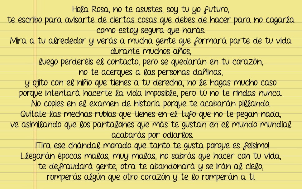 1º INICIATIVA "CARTA A MI YO DEL PASADO" | 2 en 1 cuaderno