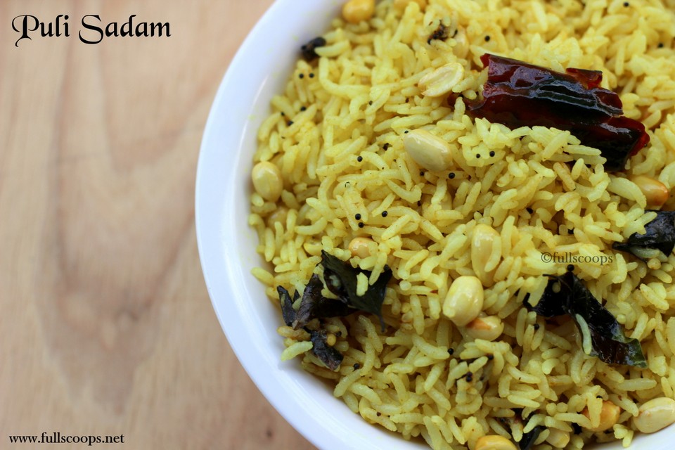 Easy Tamarind Rice Recipe | Puli Sadam ~ Full Scoops - A food blog with ...