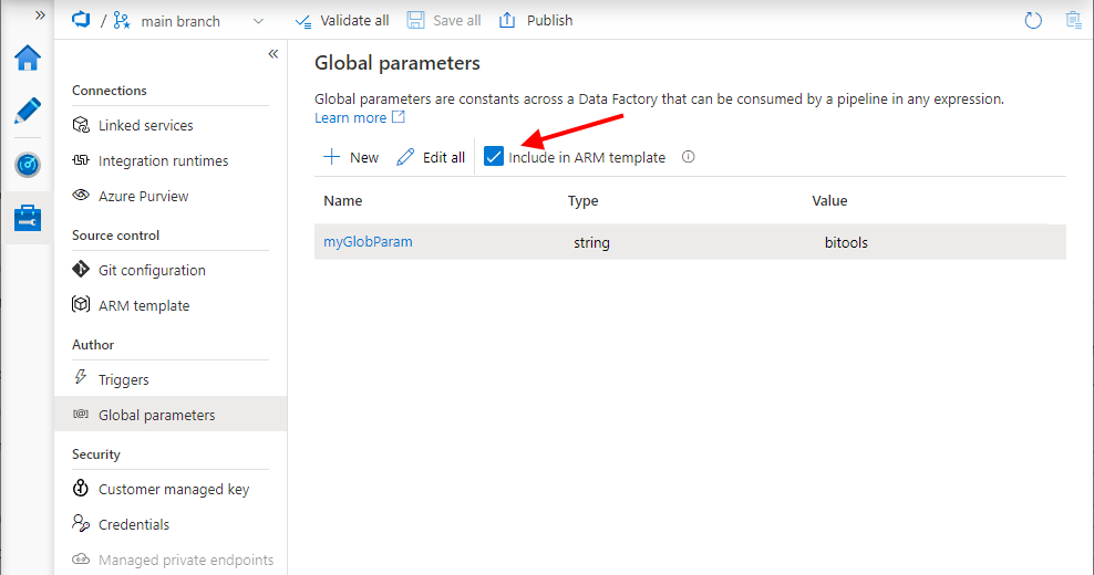 Microsoft BI Tools: ADF Release - Set global params during deployment