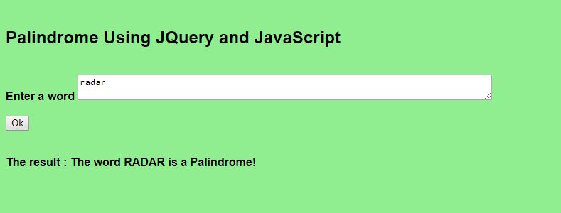 Free Programming Source Codes And Computer Programming Tutorials Palindrome Using Jquery And