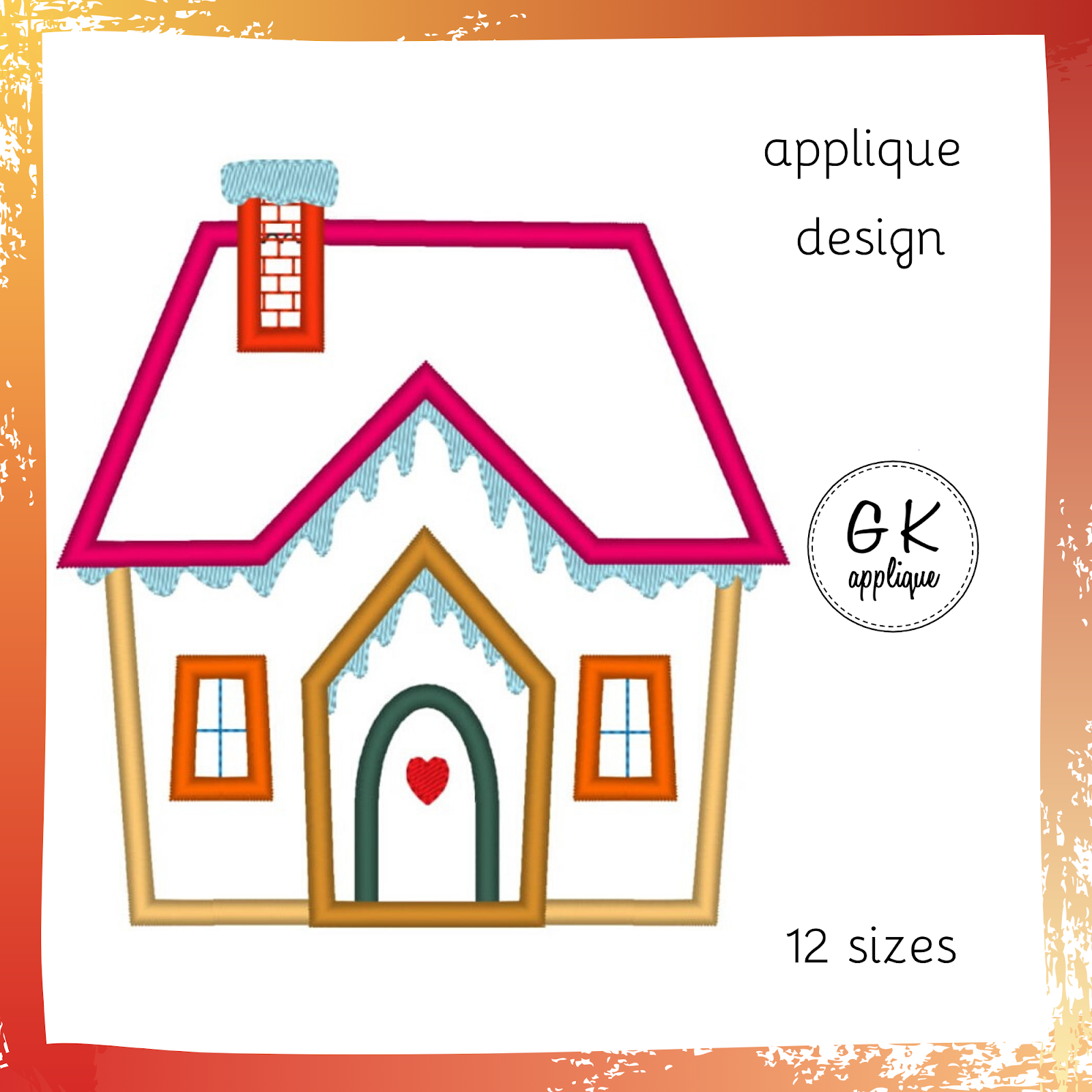 GK Applique: Gingerbread house applique design