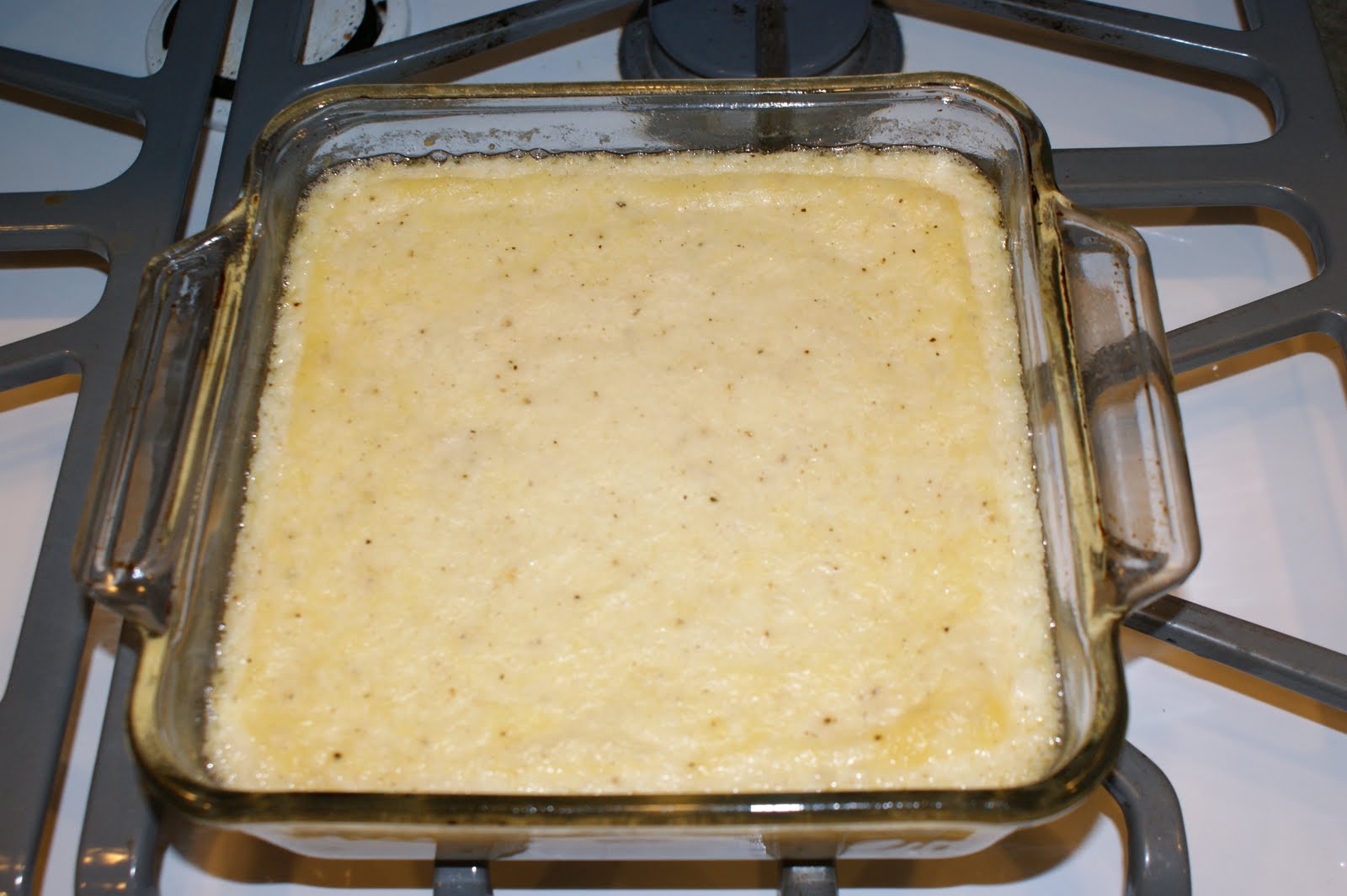 A View From My Table: Baked Cheese Grits Topped with Flank Steak