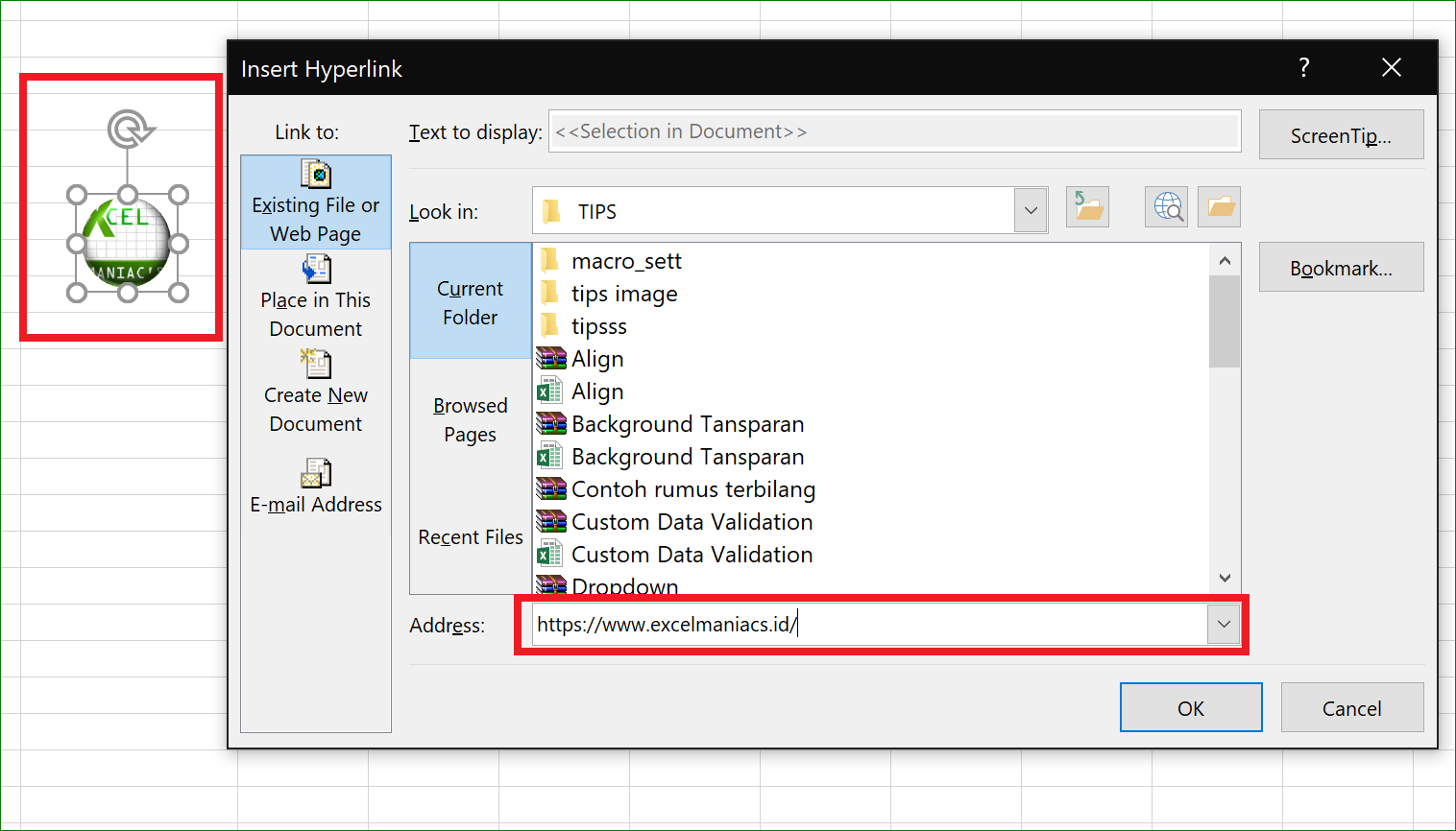 Membuat Hyperlink Menggunakan Drop Down List - ExcelManiacs Membuat Hyperlink Menggunakan Drop Down List - ExcelManiacs