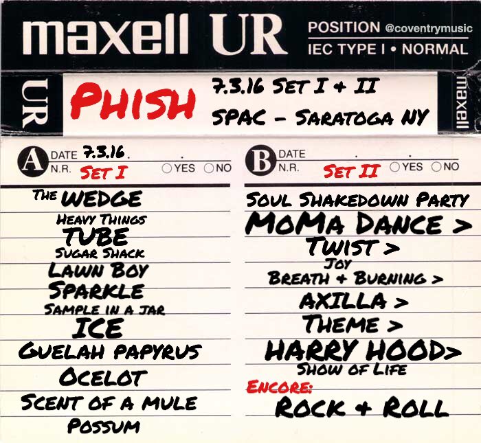Phish 2016 Setlists and Art