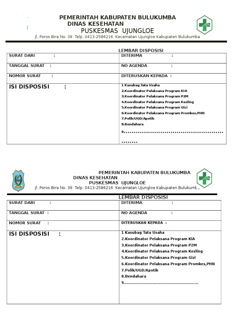 contoh surat disposisi - wood scribd indo