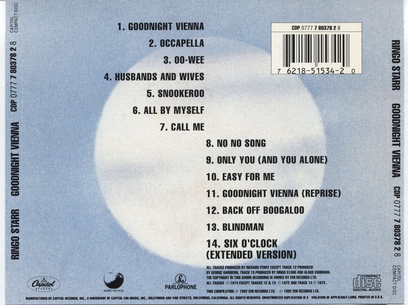 ENTRE MUSICA: RINGO STARR - Goodnight Vienna (1974)