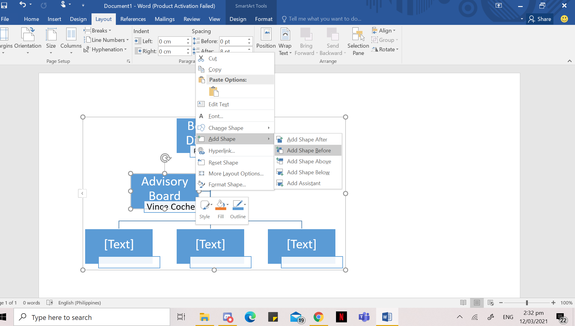 EXERCISE 3. CREATING SMART ART GRAPHICS