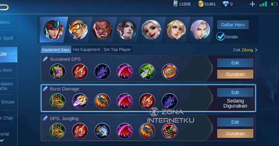 Build & Emblem Zilong Tersakit Dan Terkuat (ML) - Zona Internetku