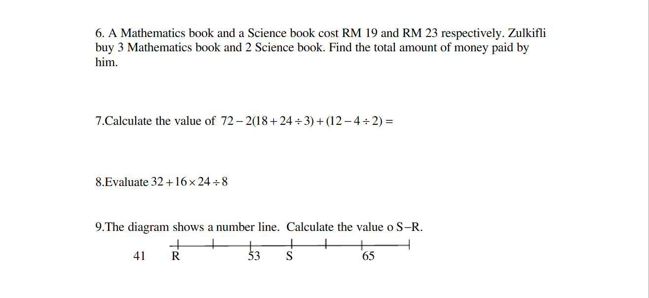 MRSM Pontian Mathematics Department: mathematics form 1 (exercise)