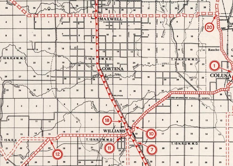 Former US Route 99 West from West Sacramento to Red Bluff