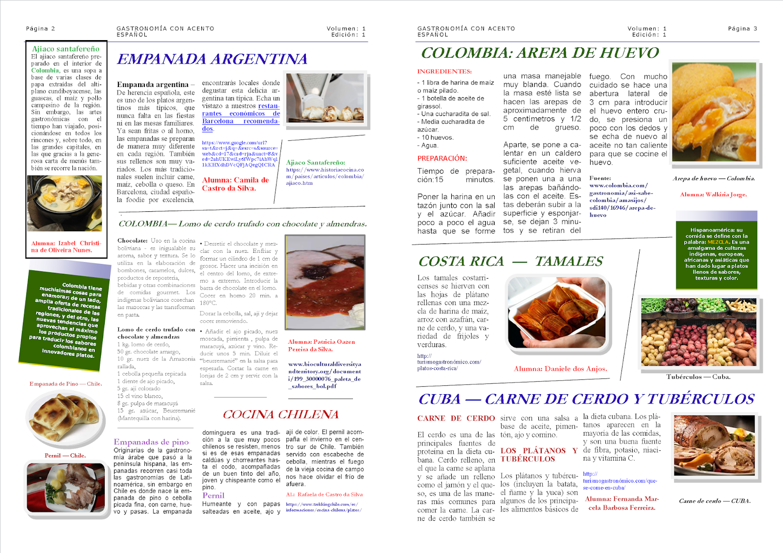 HISPANOAMÉRICA: RINCÓN DE MIS ALUMNOS: PERIÓDICO: GASTRONOMÍA CON ...