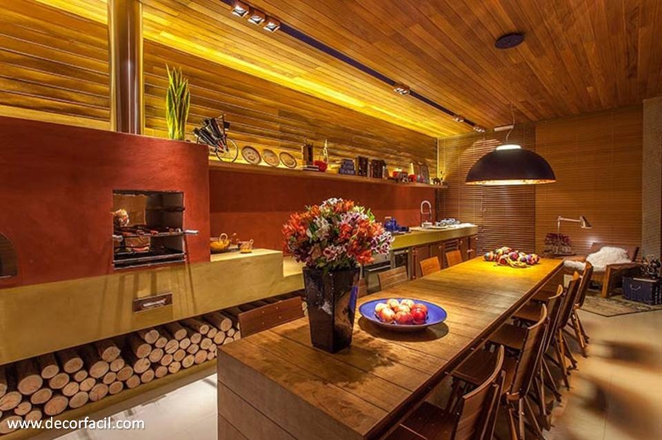 ÁREA COM CHURRASQUEIRA RÚSTICA: 33 IDEIAS PARA TE INSPIRAR