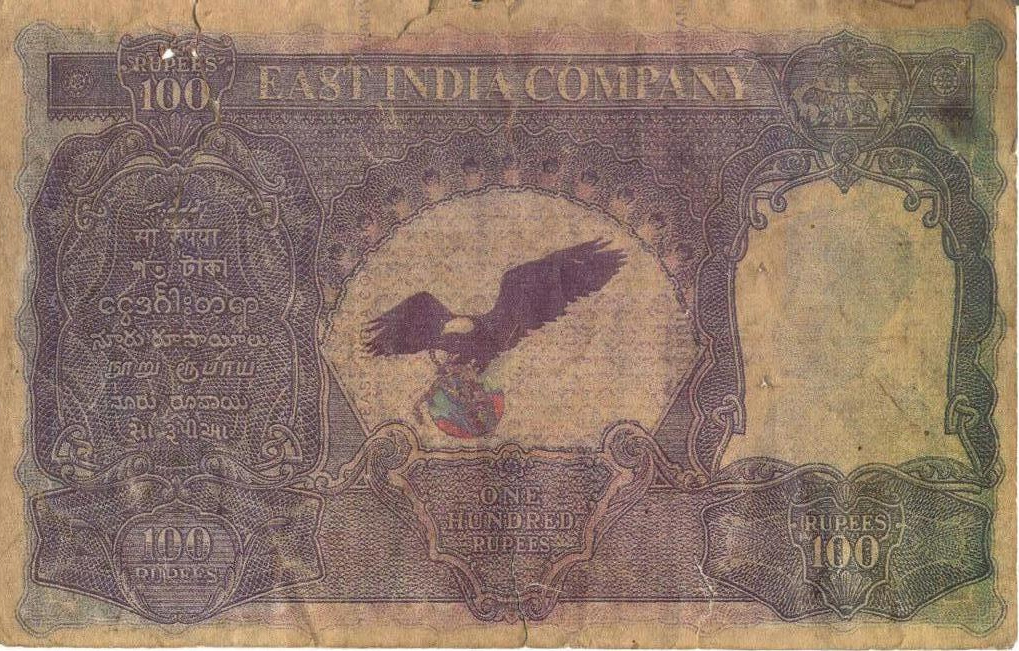 World Banknotes: 100 Rupees East India Company Eagle Note