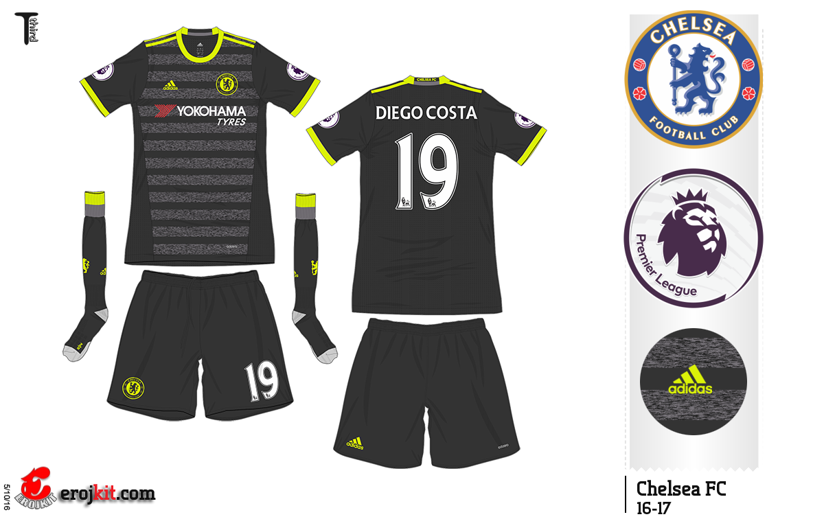 Kit Design, by eroj: 2016-17 Chelsea (Home, Away e Third)