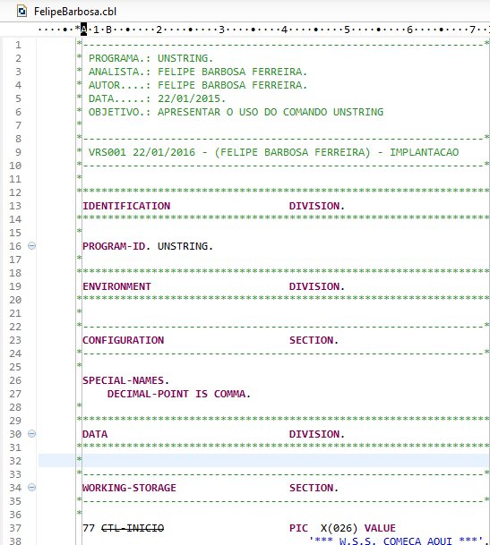 Experiência COBOL: Unstring XML COBOL