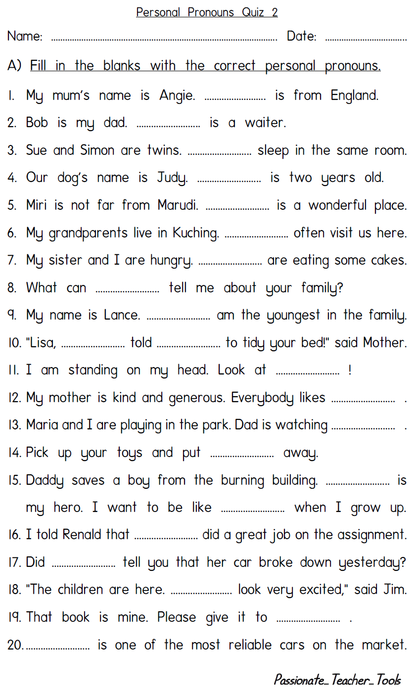 Passionate Teacher Tools Personal Pronouns Quiz 2 With Answers passionate-teacher-tools-personal-pronouns-quiz-2-with-answers