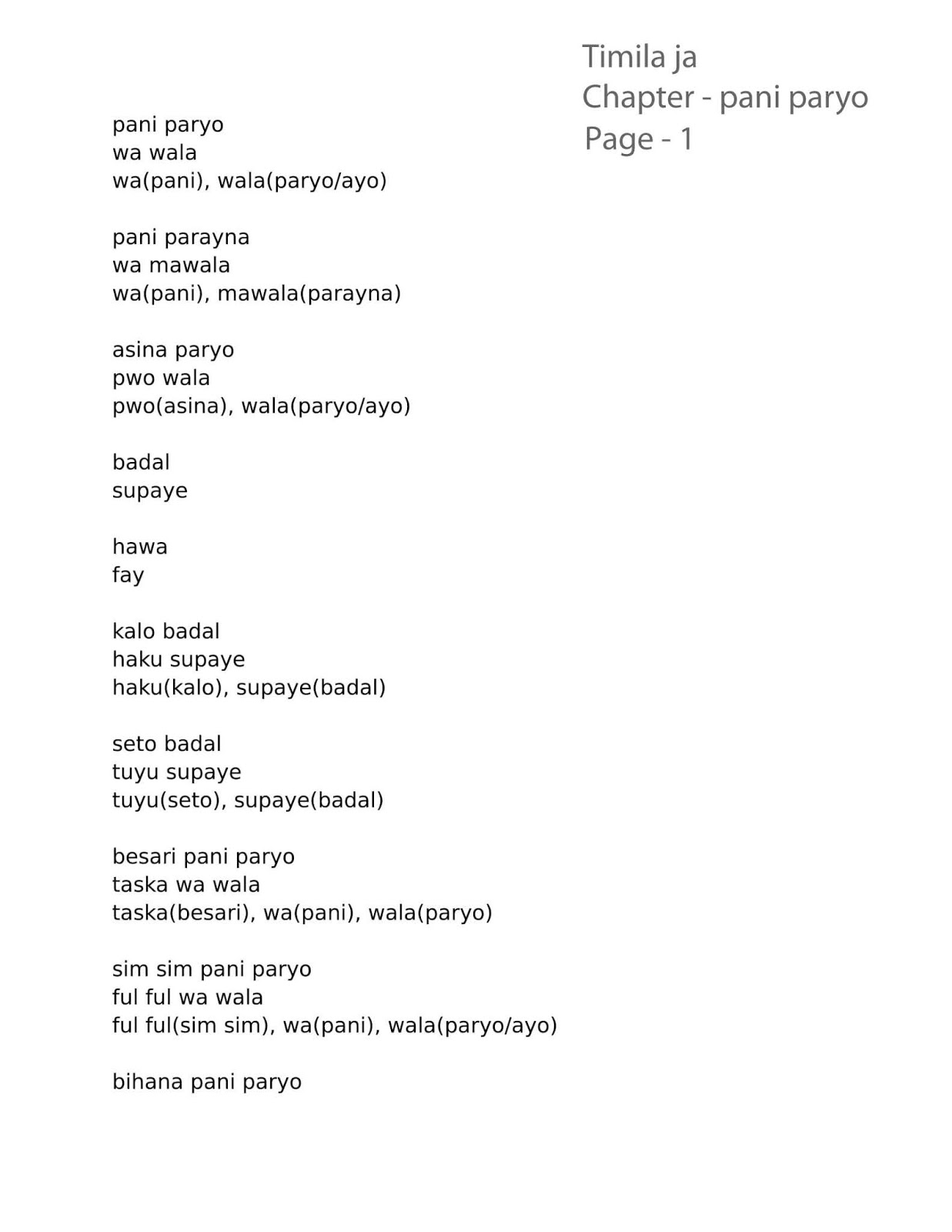 Learn Newari - Nepal Bhasha: Nepal bhasha learning Chapter 82 Pani ...